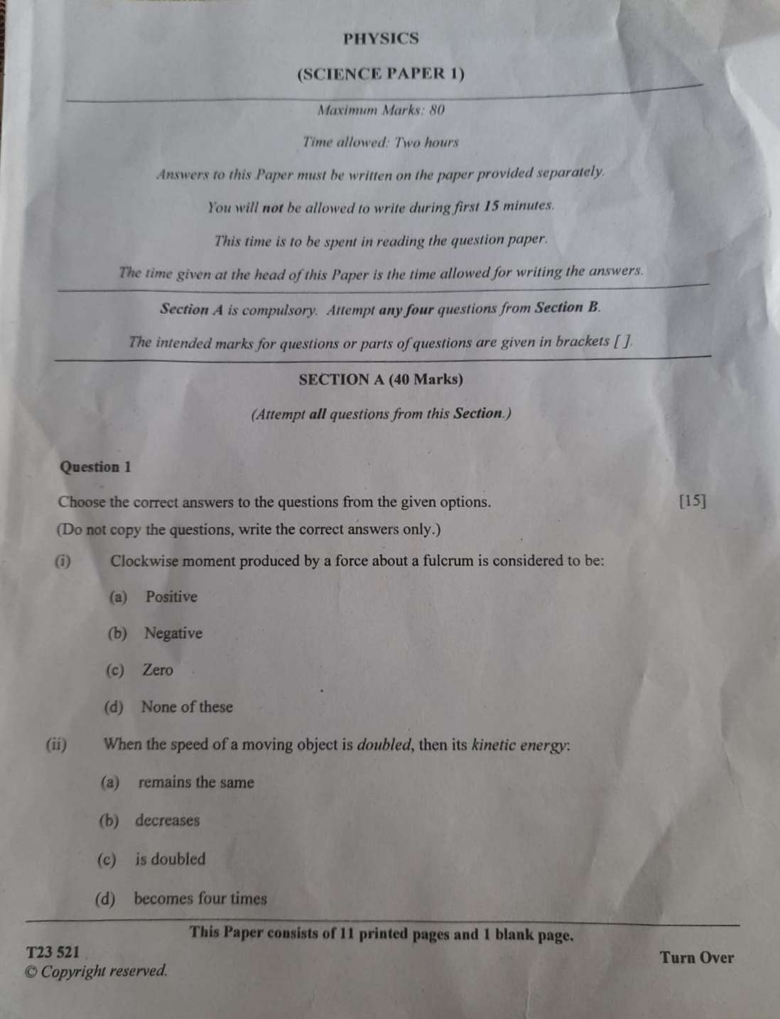 ICSE Class 10 Physics Question Paper 2023 Download PDF And Answer Key ICSE Class 10 Physics Question Paper 2023 Download PDF And Answer Key
